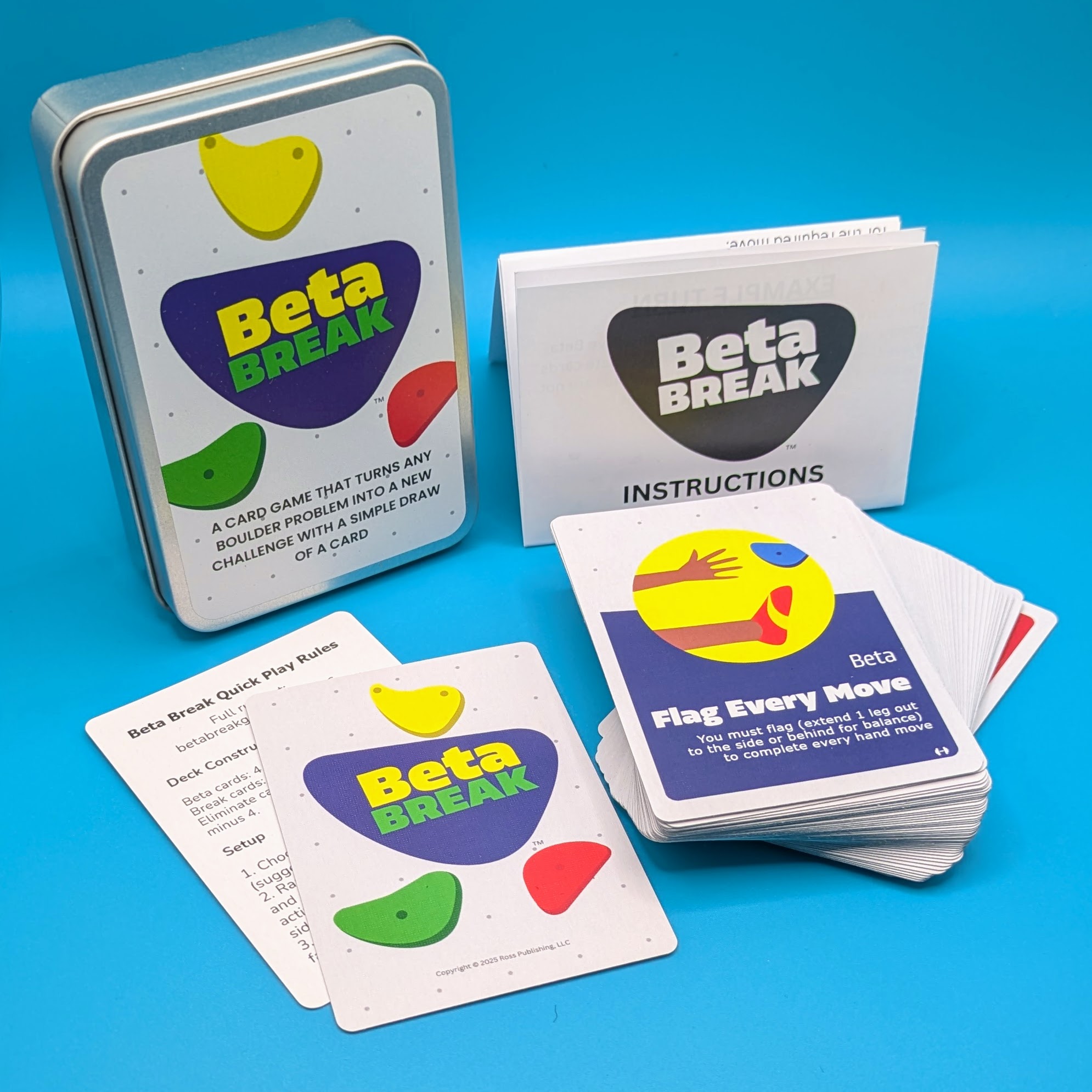 Beta Break Card Game (in a tin case) - Beta Break, a bouldering card game