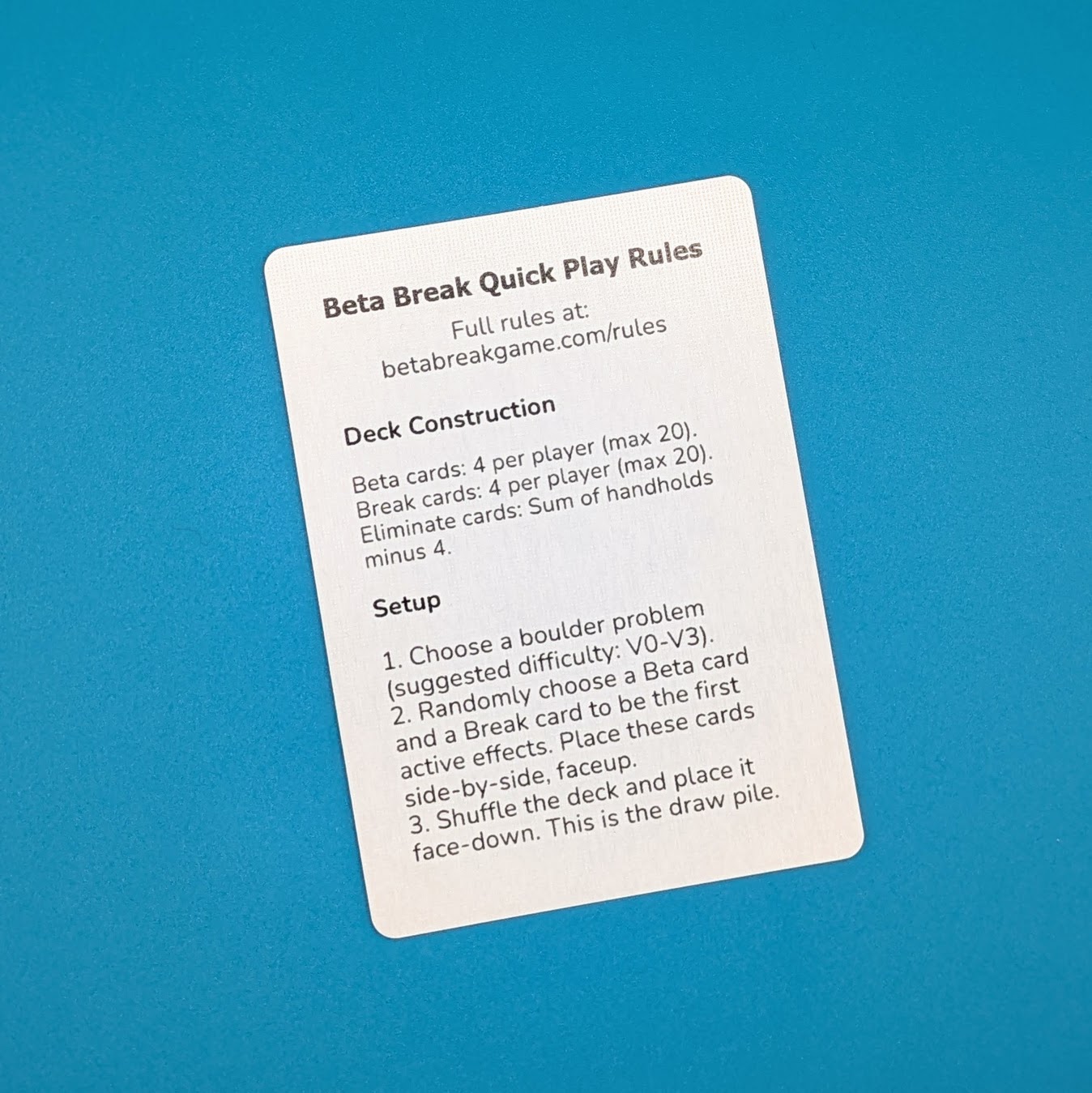 Beta Break Card Game (in a tin case) - Beta Break, a bouldering card game