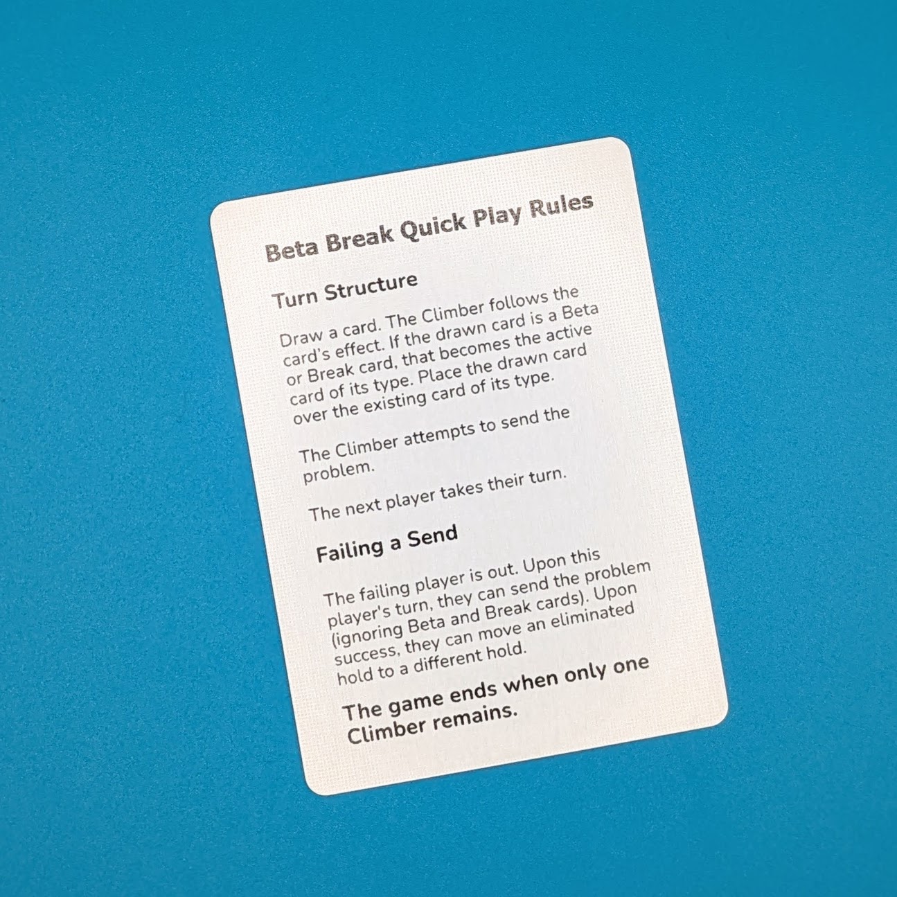 Beta Break Card Game (in a tin case) - Beta Break, a bouldering card game